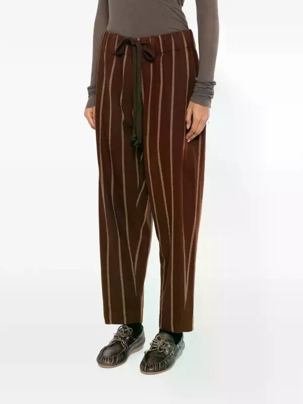 UMA WANG Stripe-pattern Drawstring Trousers