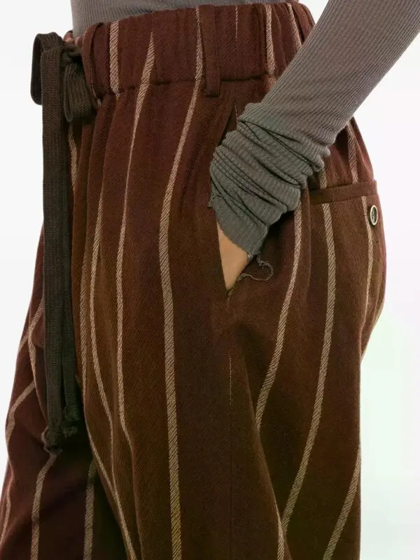 UMA WANG Stripe-pattern Drawstring Trousers
