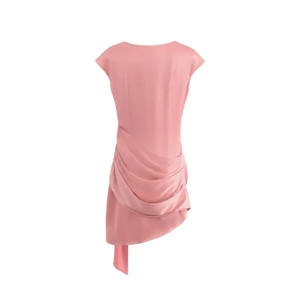 AISL Ruched Drape Cascade Mini Dress