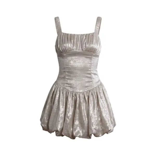 AISL Ruched Bust Bubble Hem Mini Dress