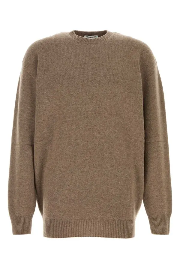 JIL SANDER Oversize Wool-cashmere Crew Neck Sweater - Camel