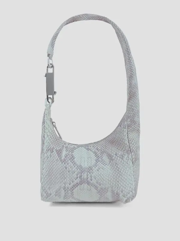 Rick Owens Disco Gemini Mini Handbag In 100% Python Leather - Bleach
