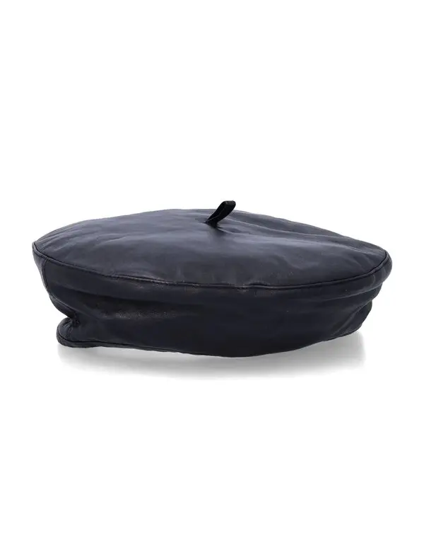 THE GARMENT Leather Beret - Nero