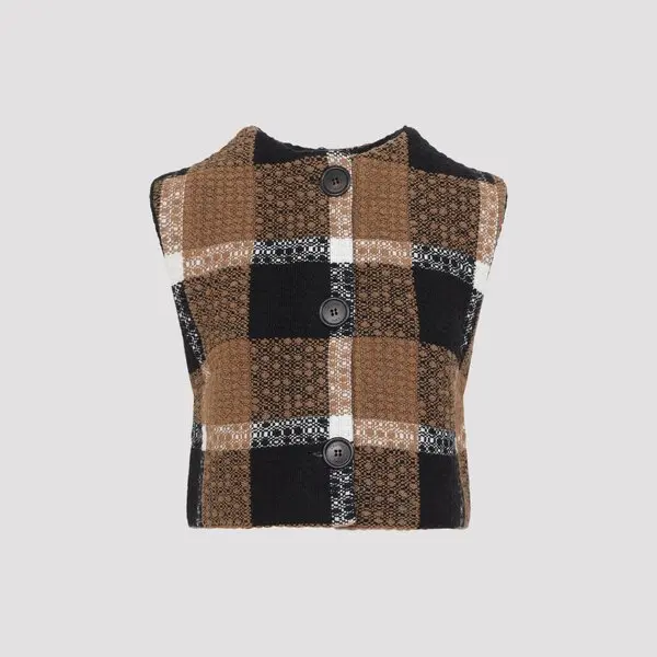 Celine Sleeveless Button-front Knit Vest