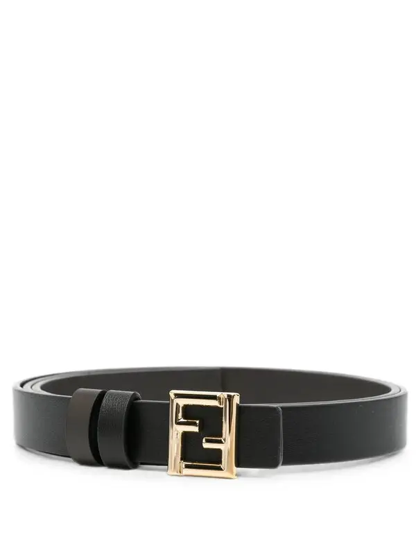 Fendi O'lock Logo Plaque Belt - Neroebano