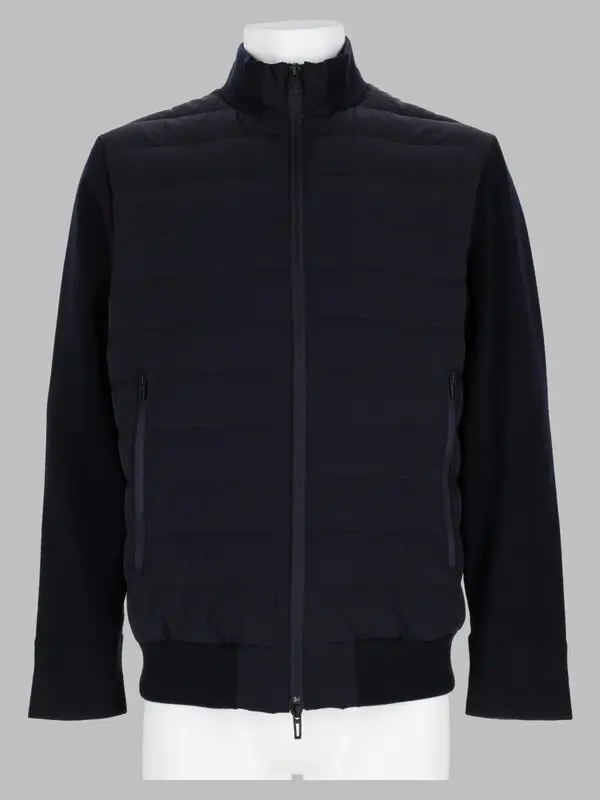 Emporio Armani Quilted Hybrid Zip Front Jacket