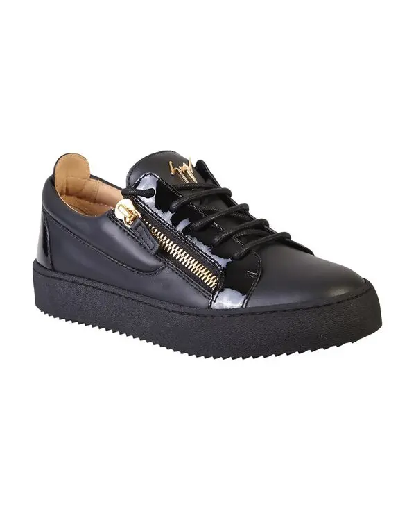GIUSEPPE ZANOTTI Logo Detailed Lace-up Sneakers - Black