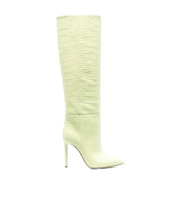 Paris Texas Embossed Knee-high Stiletto Boots - Nude