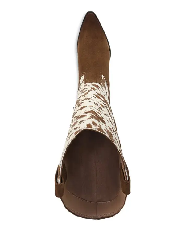 Sam Edelman Calf Hair Western Boots - Warm Nutmeg