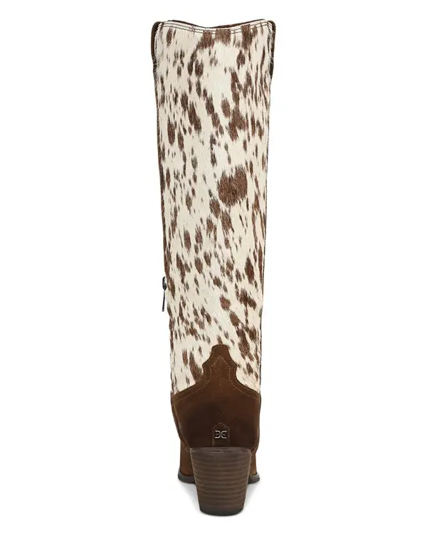 Sam Edelman Calf Hair Western Boots - Warm Nutmeg