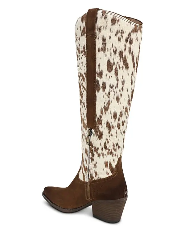 Sam Edelman Calf Hair Western Boots - Warm Nutmeg