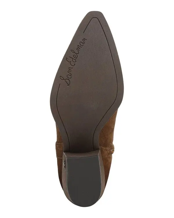 Sam Edelman Calf Hair Western Boots - Warm Nutmeg