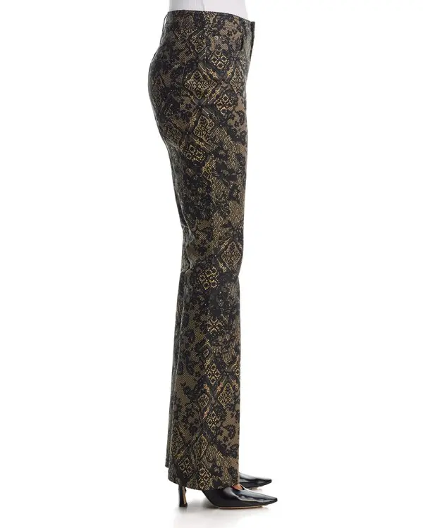 Cinq À Sept Charlie Printed Patchwork Lace High Rise Flare Jeans
