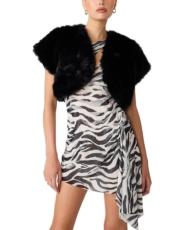 Steve Madden Jalen Faux Fur Bolero - Black