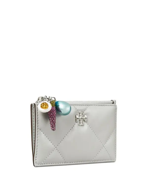 Tory Burch Kira Diamond Quilt Charm Leather Card Case