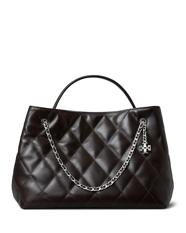 Tory Burch Fleming Quilted Leather Carryall - Cocoa