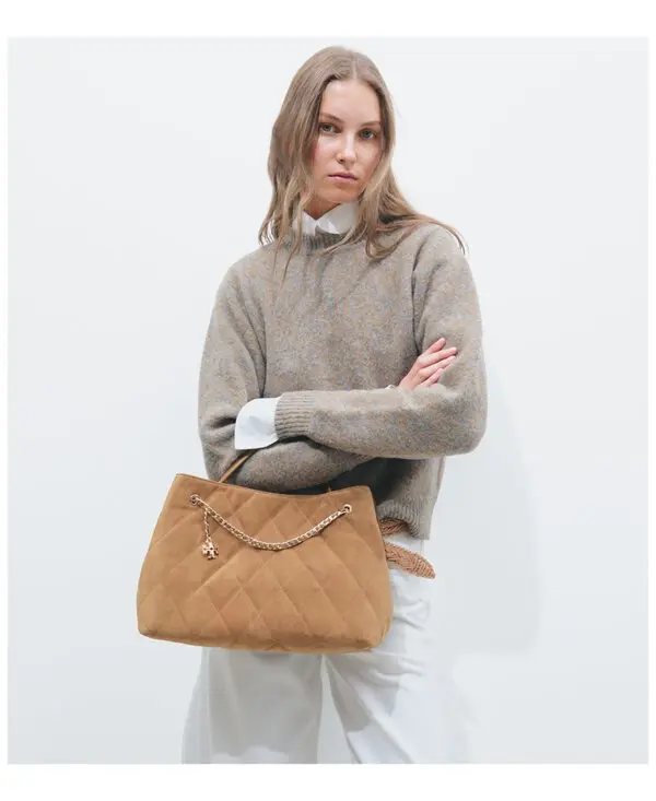 Tory Burch Fleming Quilted Leather Carryall - Toffee