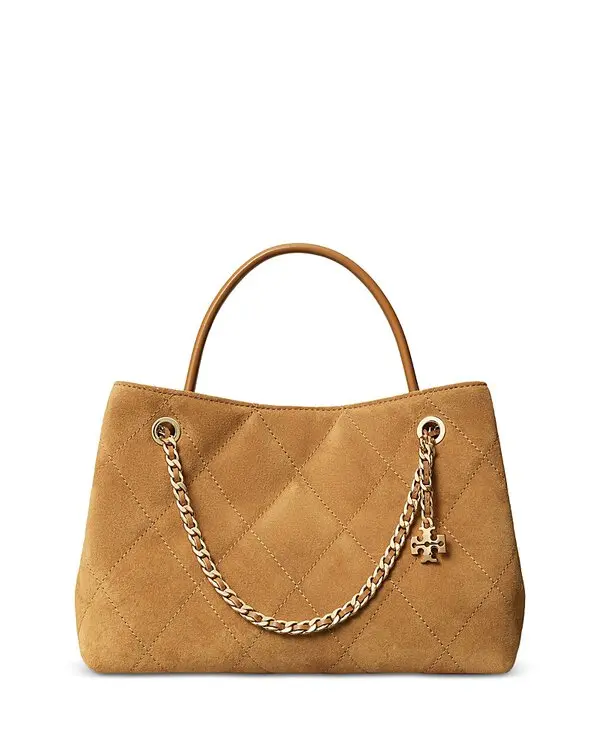 Tory Burch Fleming Suede Quilted Crossbody