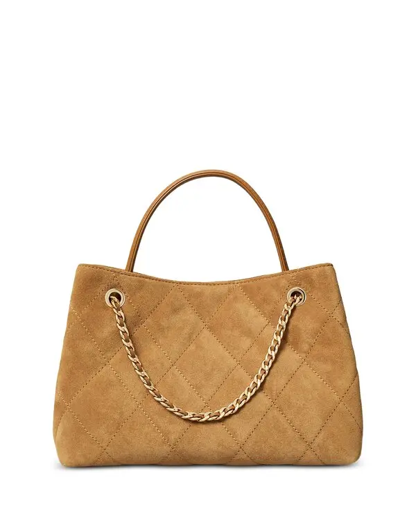 Tory Burch Fleming Suede Quilted Crossbody