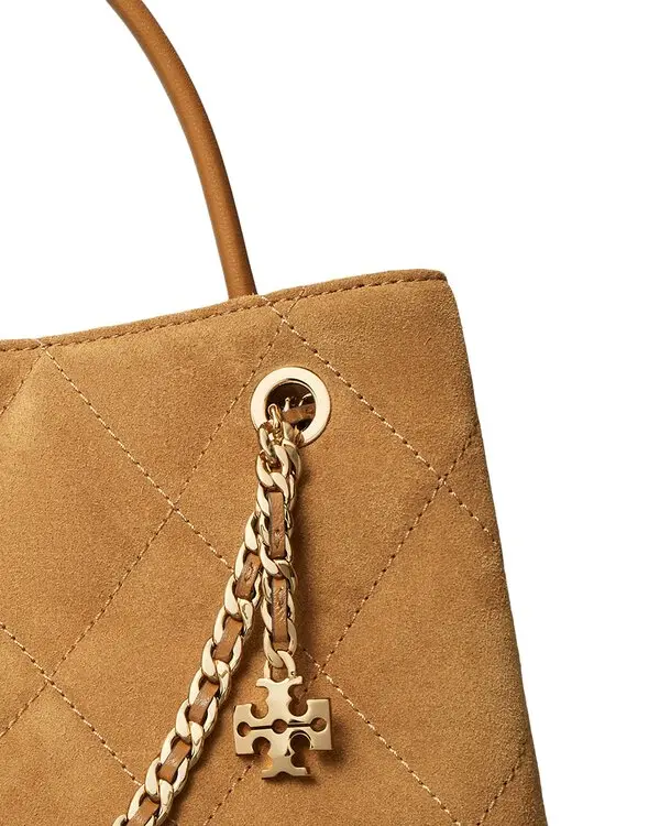 Tory Burch Fleming Suede Quilted Crossbody