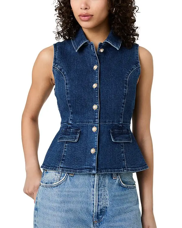 French Connection Denim Peplum Top