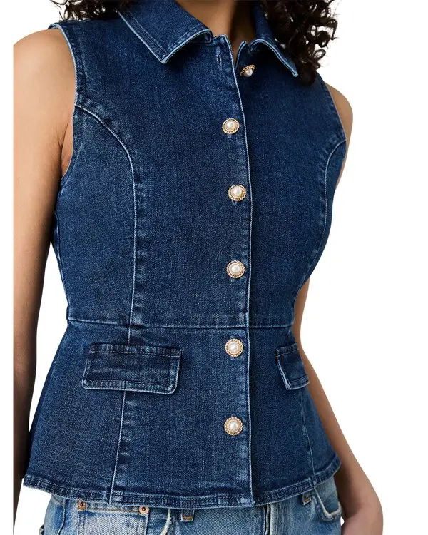 French Connection Denim Peplum Top