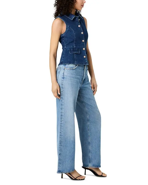 French Connection Denim Peplum Top