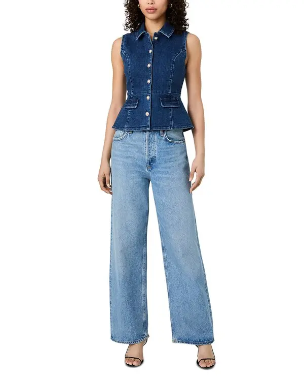 French Connection Denim Peplum Top