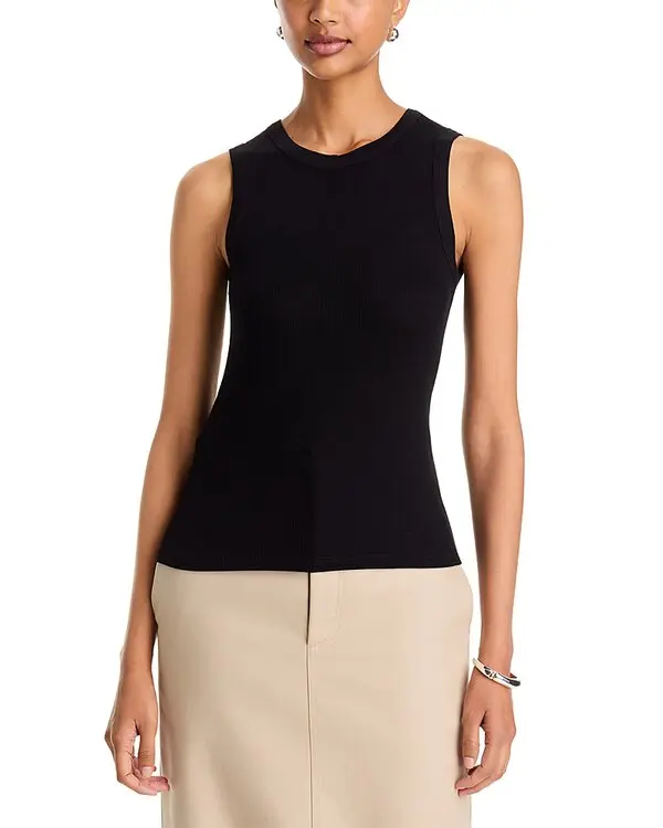 Majestic Filatures Soft Touch Rib Crewneck Tank Top - Noir