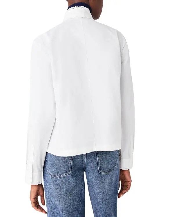 Maje Cyrille Cotton Bow Neck Shirt