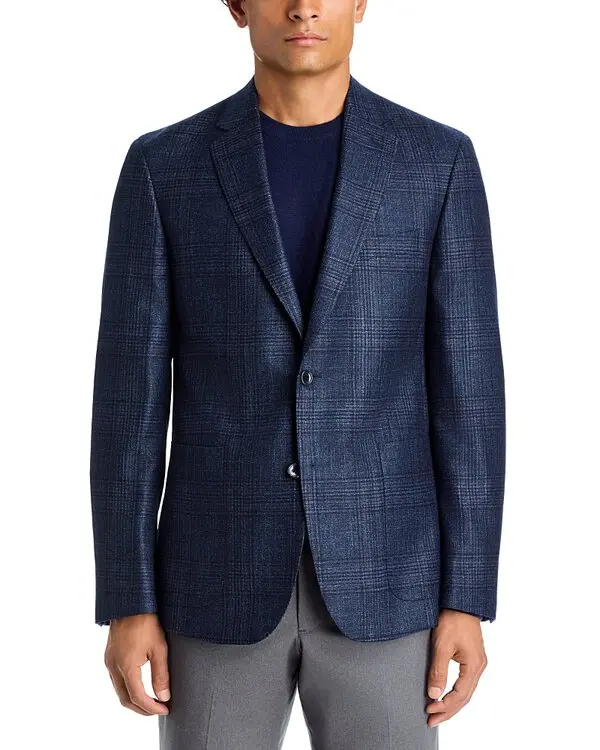 Bloomingdale'S Loro Piana Wool, Silk & Cashmere Plaid Sport Coat Exclusive - Navy