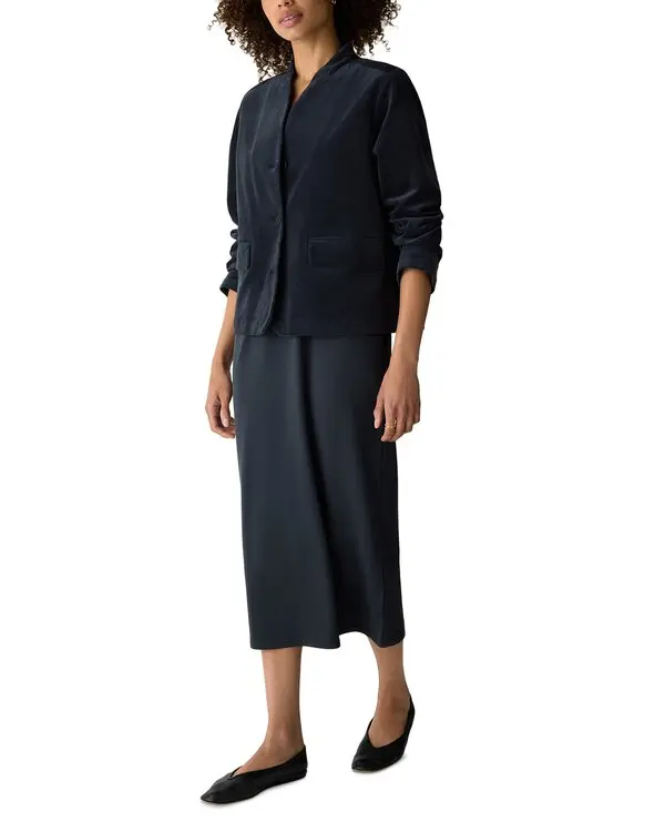 Eileen Fisher Cotton Stretch Corduroy Funnel Neck Jacket