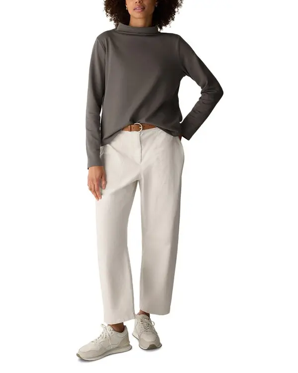 Eileen Fisher Brushed Terry Funnel Neck Top