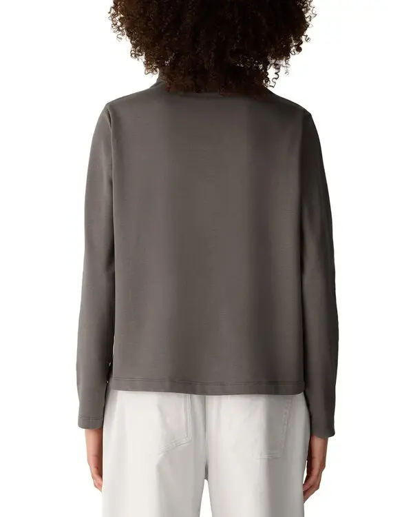 Eileen Fisher Brushed Terry Funnel Neck Top