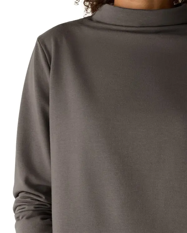 Eileen Fisher Brushed Terry Funnel Neck Top
