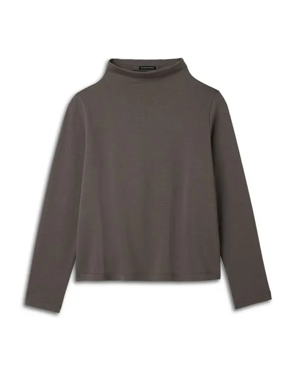 Eileen Fisher Brushed Terry Funnel Neck Top