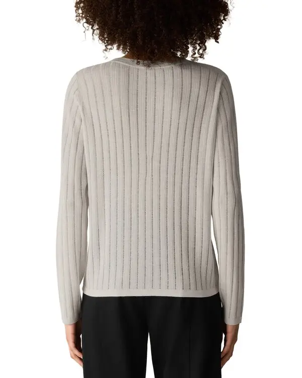 Eileen Fisher Super Fine Merino Wool Crewneck Sweater - Plaster