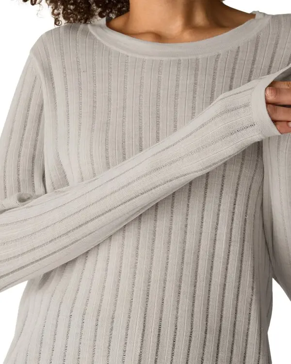 Eileen Fisher Super Fine Merino Wool Crewneck Sweater - Plaster