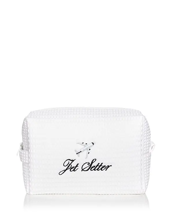 ABBODE Jet Setter Waffle Cotton Blend Pouch - White