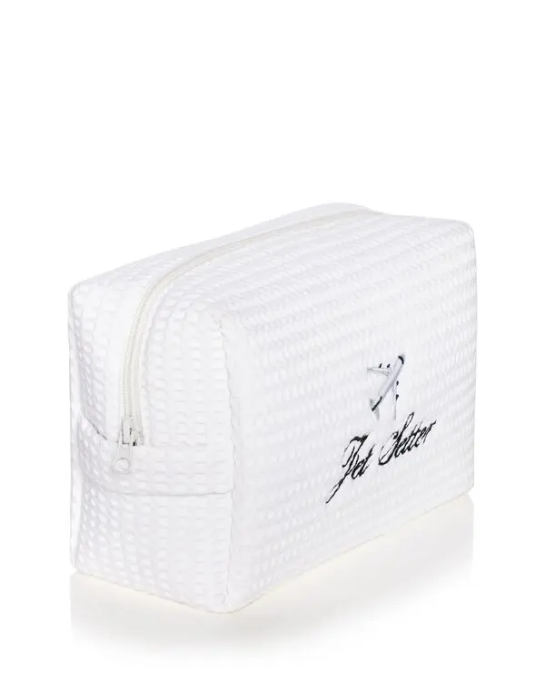 ABBODE Jet Setter Waffle Cotton Blend Pouch - White