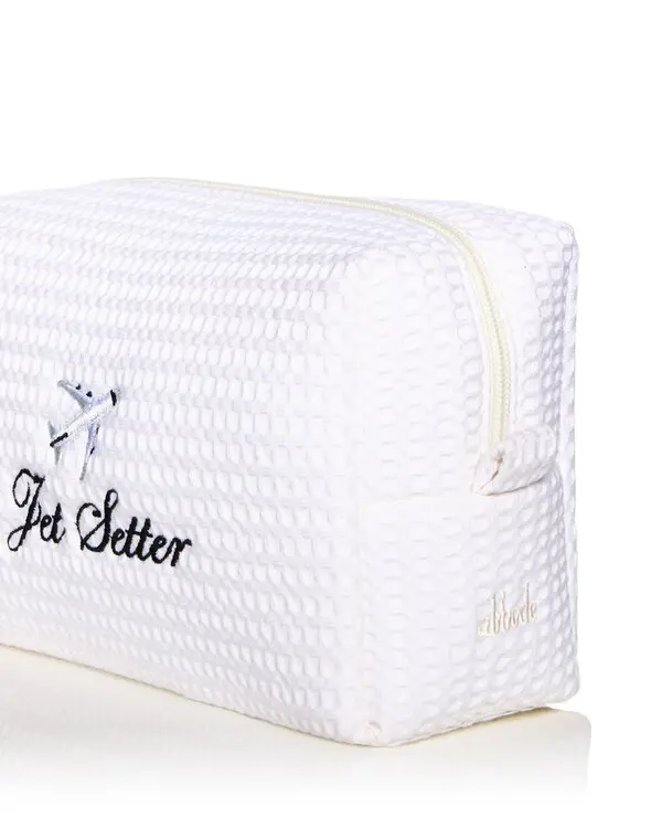 ABBODE Jet Setter Waffle Cotton Blend Pouch - White