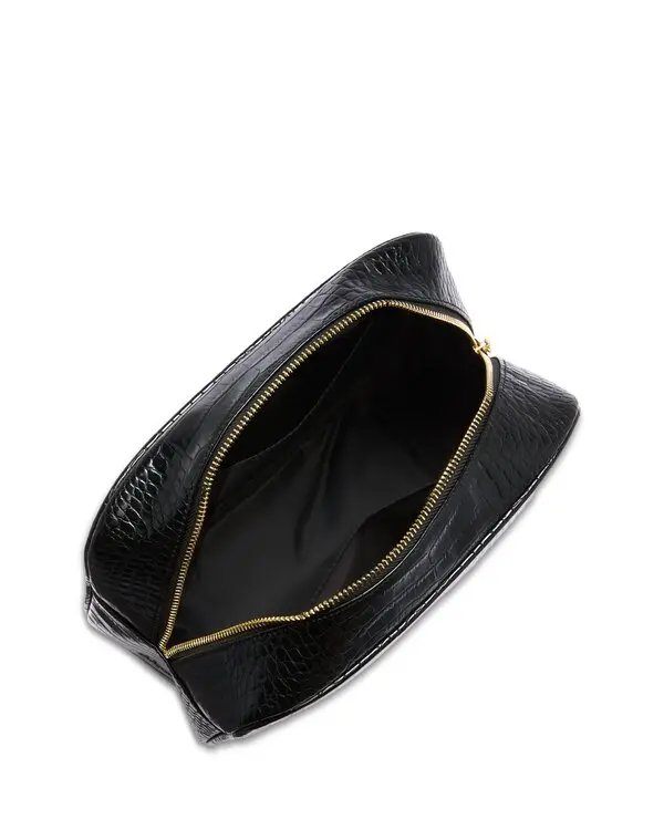 ABBODE Croc Embossed Faux Leather Pouch