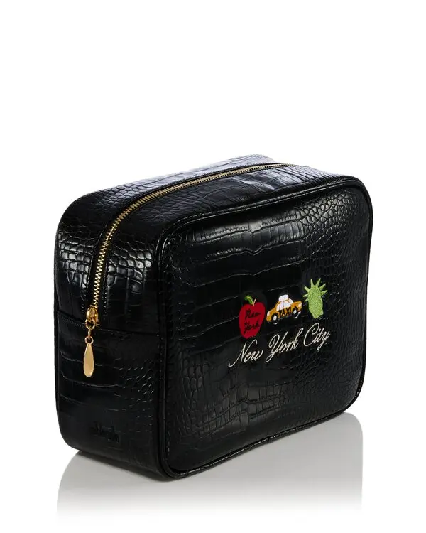 ABBODE Croc Embossed Faux Leather Pouch
