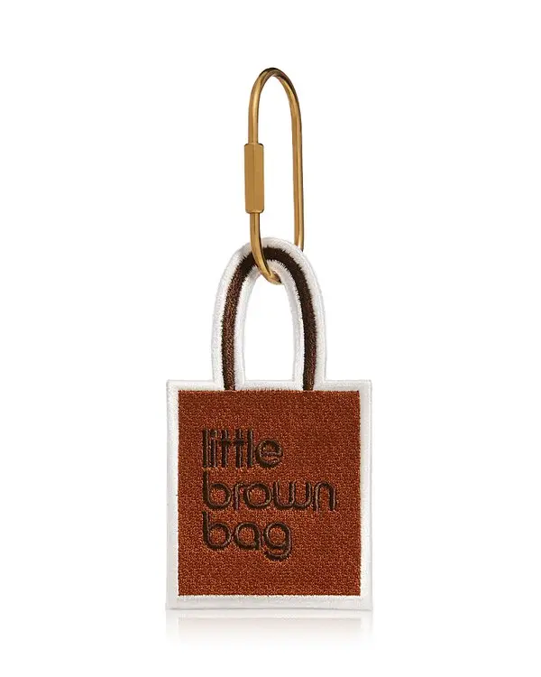 ABBODE Abbod Little Brown Bag Embroidered Bag Charm