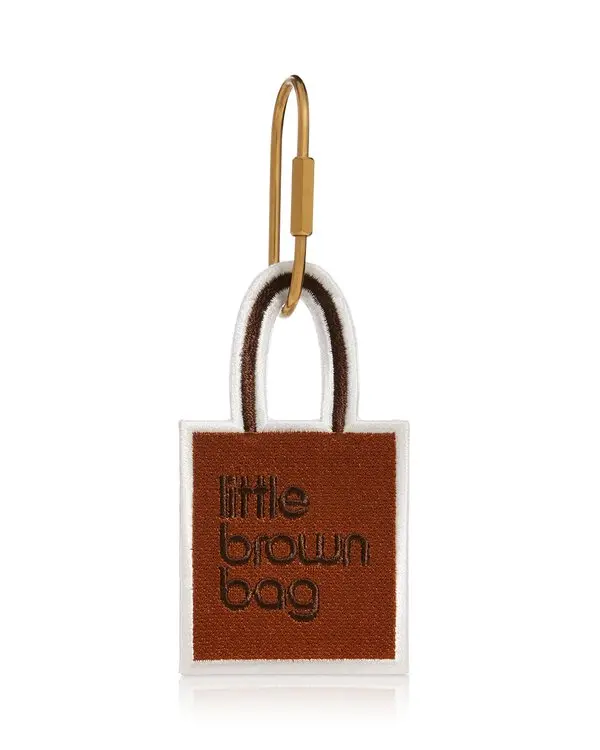ABBODE Abbod Little Brown Bag Embroidered Bag Charm