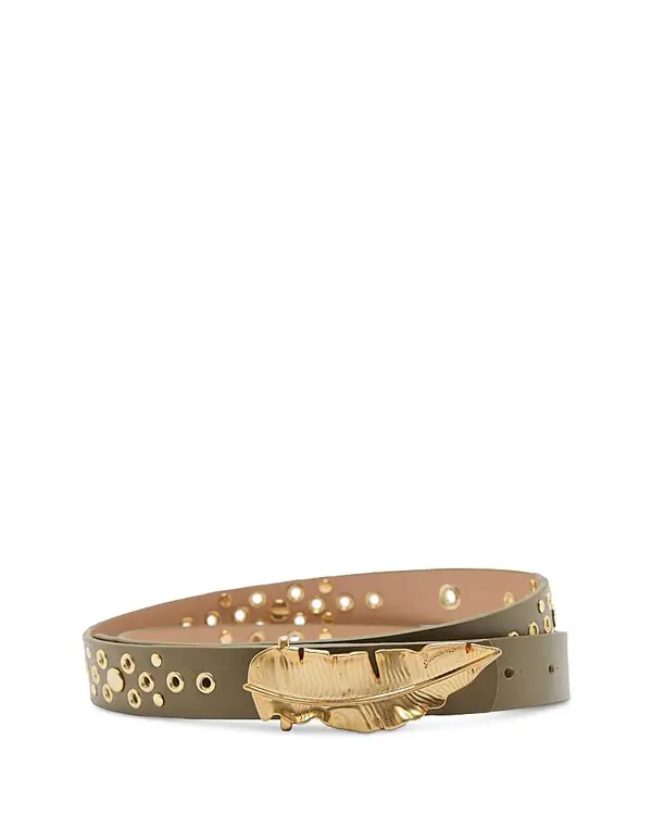Farm Rio Studded Leather Belt - Sand/bark