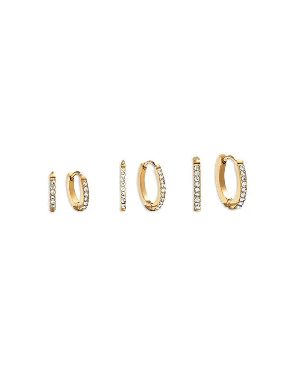 Baublebar Verbena Pave Huggie Hoop Earrings, Set Of 3 - Clear