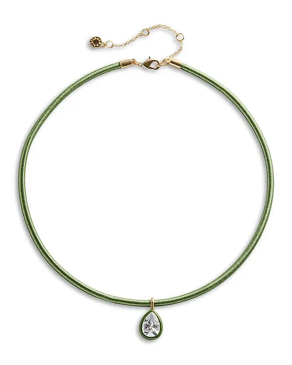 Baublebar Lindsay Crystal Fabric Wrapped Pendant Necklace, 16-19 - Green