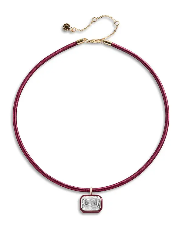 Baublebar Lindsay Crystal Fabric Wrapped Pendant Necklace, 16-19 - Red