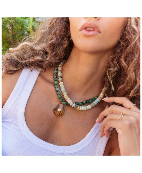 Baublebar Jamie Gemstone Beaded Pendant Necklace - Green